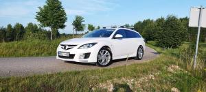 White Mazda 6 2008 in Vilnius, with an engine capacity of 2.00 L and mileage of 260 thousand km for 3850 €, photo 14 on AUTOMOTO.COM.LV