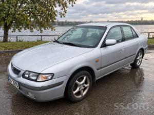 Grey Mazda 626 1999 in Riga, with an engine capacity of 2.00 L and mileage of 143 thousand km for 450 €, photo 1 on AUTOMOTO.COM.LV