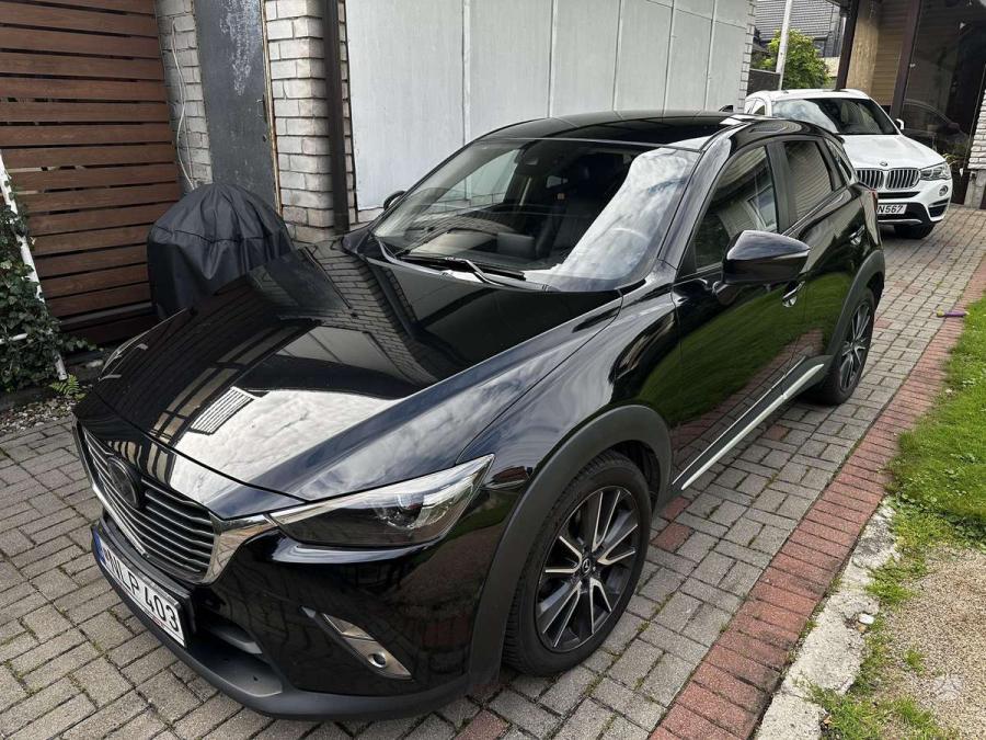Melns Mazda CX-3 2017 Kauņa, ar dzinēja tilpumu 2.00 L un nobraukumu 210 tūkst. km par 12200 €, foto 1 vietnē AUTOMOTO.COM.LV