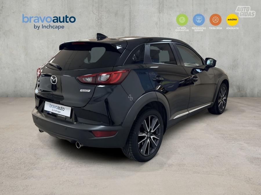 Black Mazda CX-3 2018 in Vilnius, with an engine capacity of 2.00 L and mileage of 74 thousand km for 17000 €, photo 6 on AUTOMOTO.COM.LV