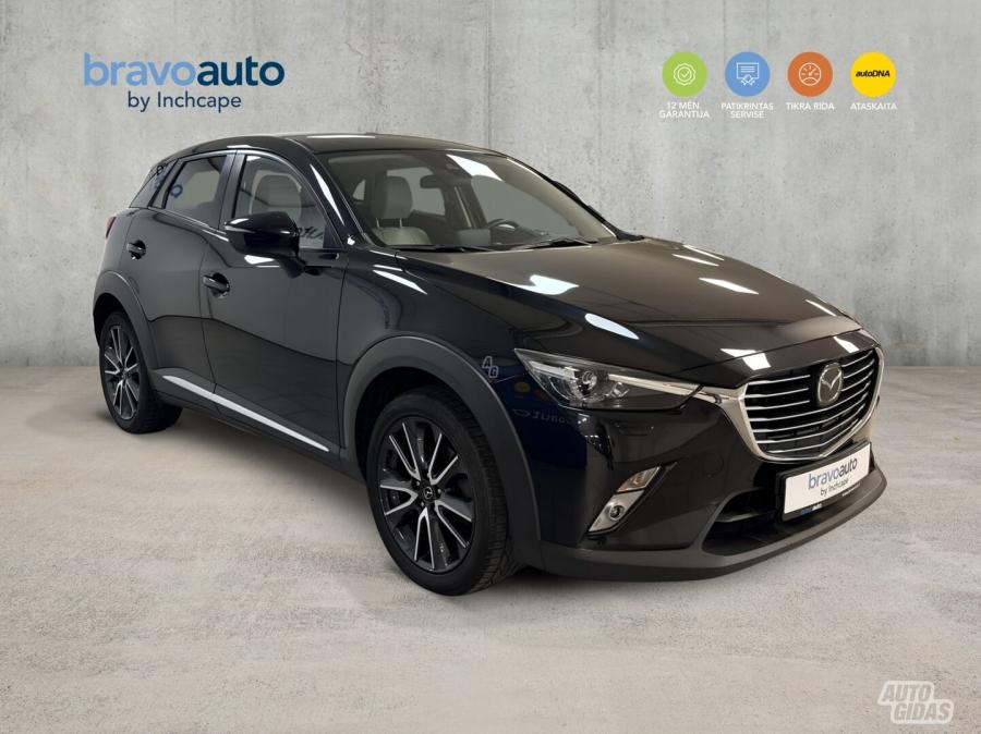 Black Mazda CX-3 2018 in Vilnius, with an engine capacity of 2.00 L and mileage of 74 thousand km for 17000 €, photo 7 on AUTOMOTO.COM.LV