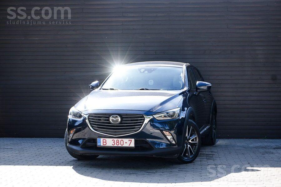 Blue Mazda CX-3 2016 in Riga, with an engine capacity of 1.50 L and mileage of 225 thousand km for 11490 €, photo 1 on AUTOMOTO.COM.LV