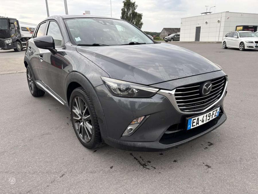Grey Mazda CX-3 2016 in Taurage, with an engine capacity of 1.50 L and mileage of 228 thousand km for 6900 €, photo 1 on AUTOMOTO.COM.LV