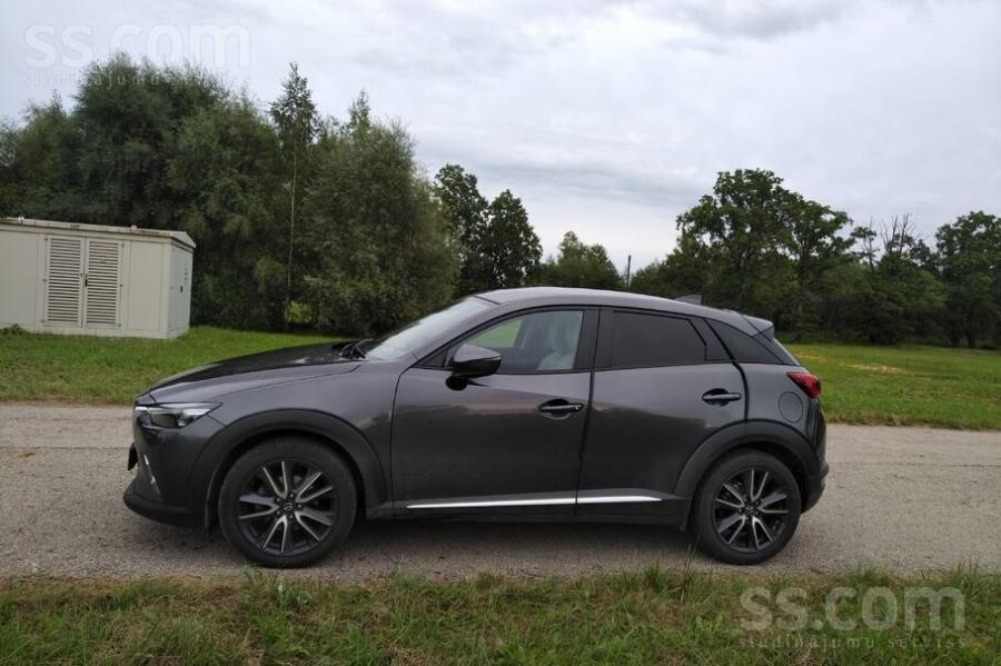 Pelēks Mazda CX-3 2017 Rīga, ar dzinēja tilpumu 2.00 L un nobraukumu 109 tūkst. km par 13400 €, foto 3 vietnē AUTOMOTO.COM.LV