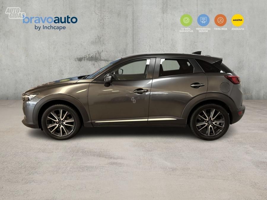 Grey Mazda CX-3 2018 in Vilnius, with an engine capacity of 2.00 L and mileage of 78 thousand km for 16550 €, photo 2 on AUTOMOTO.COM.LV