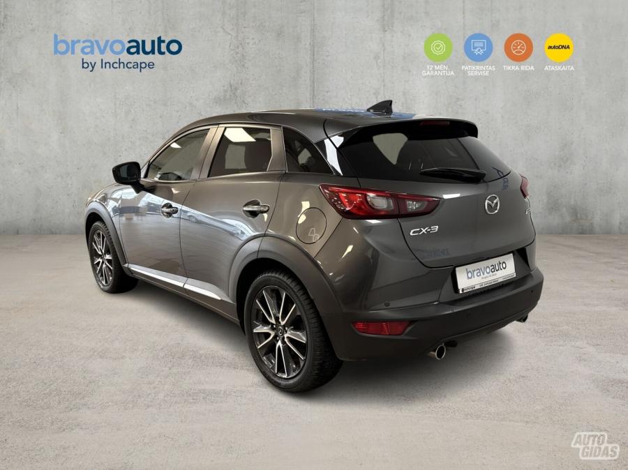 Grey Mazda CX-3 2018 in Vilnius, with an engine capacity of 2.00 L and mileage of 78 thousand km for 16550 €, photo 3 on AUTOMOTO.COM.LV