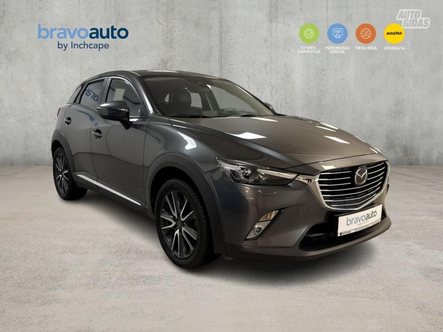 Grey Mazda CX-3 2018 in Vilnius, with an engine capacity of 2.00 L and mileage of 78 thousand km for 16550 €, photo 6 on AUTOMOTO.COM.LV