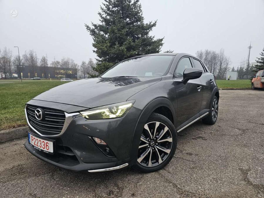 Pelēks Mazda CX-3 2019 Kauņa, ar dzinēja tilpumu 1.76 L un nobraukumu 210 tūkst. km par 11950 €, foto 1 vietnē AUTOMOTO.COM.LV
