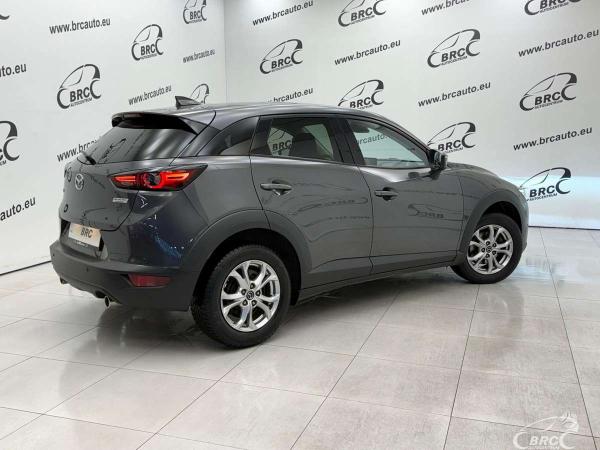 Grey Mazda CX-3 2019 in Vilnius, with an engine capacity of 2.00 L and mileage of 49 thousand km for 15500 €, photo 4 on AUTOMOTO.COM.LV