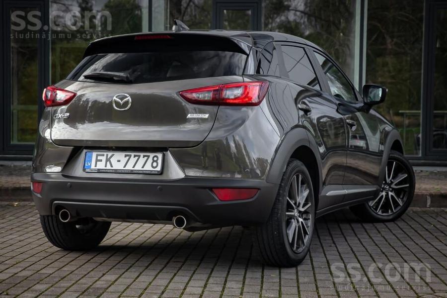 Pelēks Mazda CX-3 2015 Rīga, ar dzinēja tilpumu 2.00 L un nobraukumu 63 tūkst. km par 13700 €, foto 4 vietnē AUTOMOTO.COM.LV