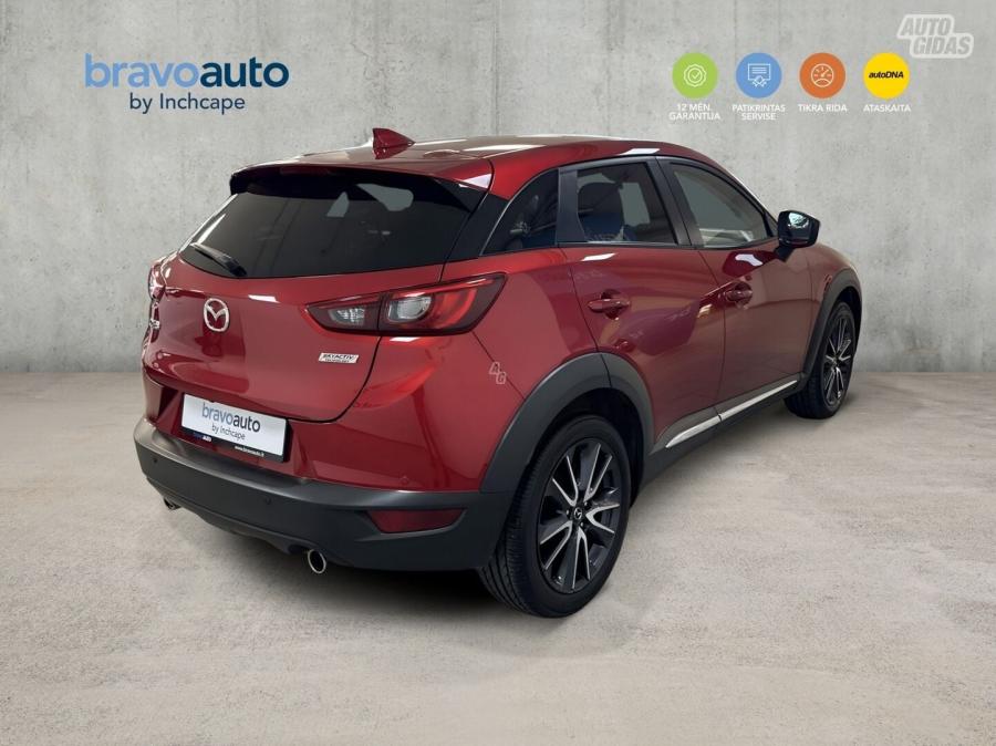 Red Mazda CX-3 2018 in Vilnius, with an engine capacity of 2.00 L and mileage of 62 thousand km for 17500 €, photo 6 on AUTOMOTO.COM.LV