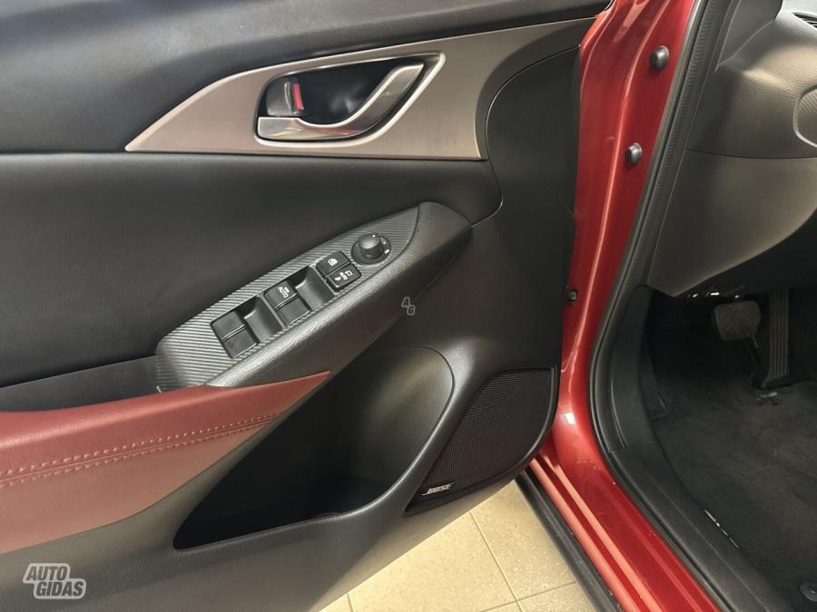 Red Mazda CX-3 2018 in Vilnius, with an engine capacity of 2.00 L and mileage of 62 thousand km for 17500 €, photo 10 on AUTOMOTO.COM.LV