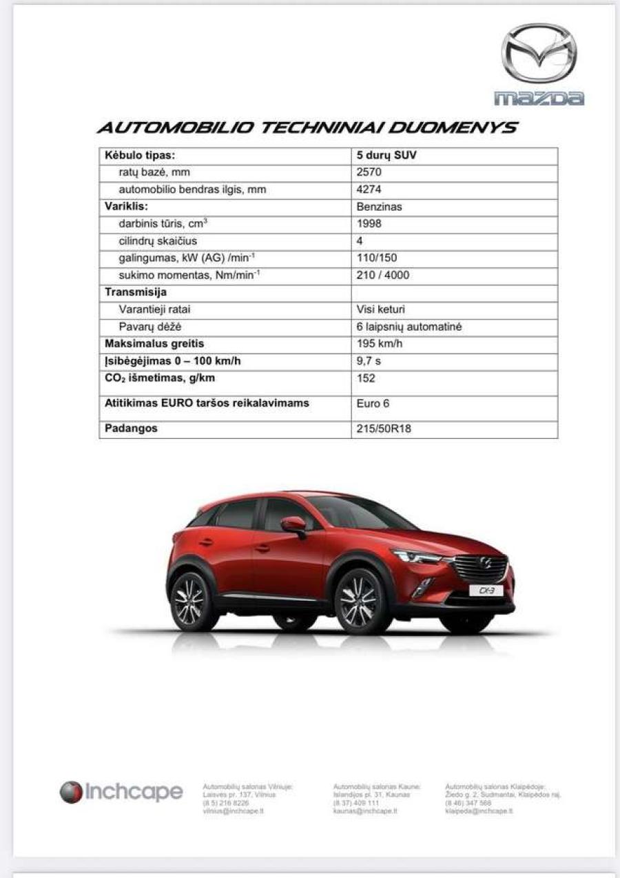 Красный Мазда СХ-3 2019 в Вильнюс, объемом двигателя 2.00 л и пробегом 102 тыс. км за 16500 €, фото 14 на AUTOMOTO.COM.LV