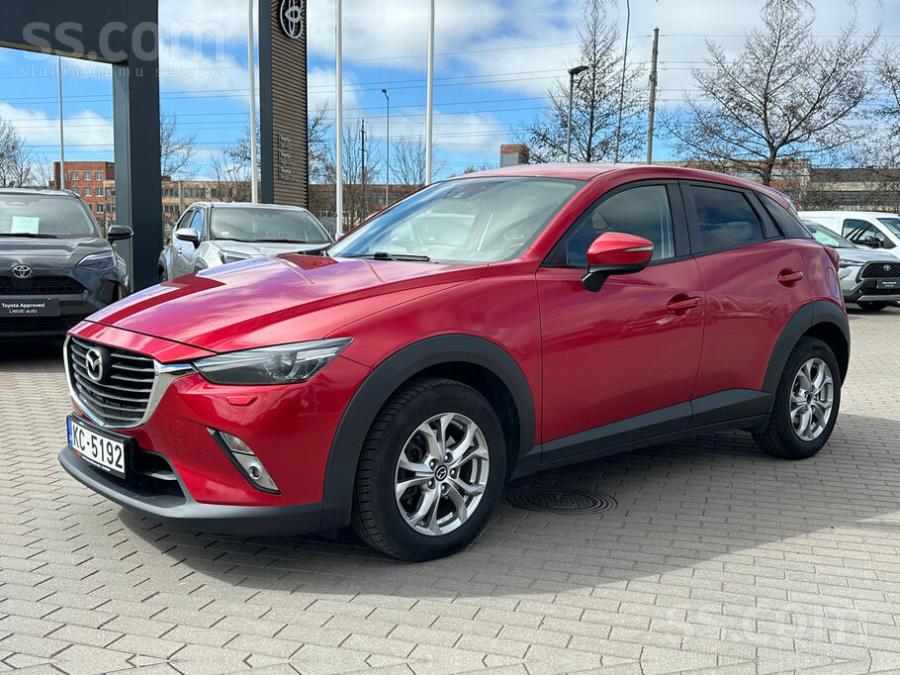Sarkans Mazda CX-3 2015 Liepāja, ar dzinēja tilpumu 2.00 L un nobraukumu 135 tūkst. km par 9800 €, foto 1 vietnē AUTOMOTO.COM.LV