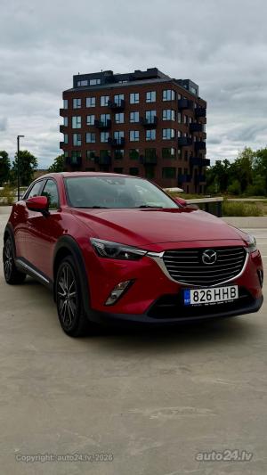 Sarkans Mazda CX-3 2015 Tallina, ar dzinēja tilpumu 2.00 L un nobraukumu 59 tūkst. km par 14500 €, foto  vietnē AUTOMOTO.COM.LV