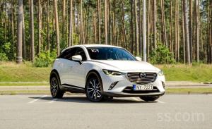White Mazda CX-3 2015 in Riga, with an engine capacity of 1.50 L and mileage of 201 thousand km for 9590 €, photo 3 on AUTOMOTO.COM.LV