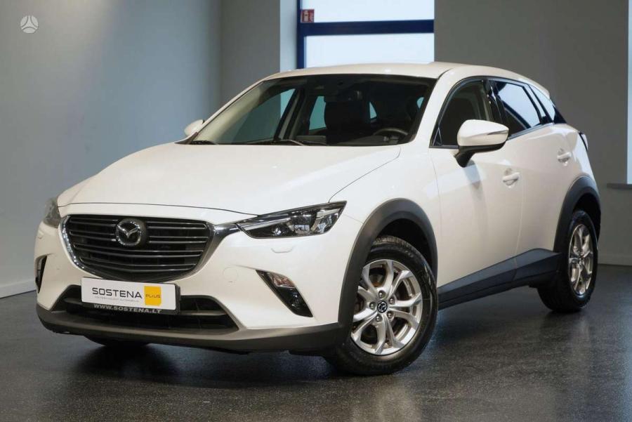 White Mazda CX-3 2018 in Vilnius, with an engine capacity of 2.00 L and mileage of 90 thousand km for 14900 €, photo 1 on AUTOMOTO.COM.LV