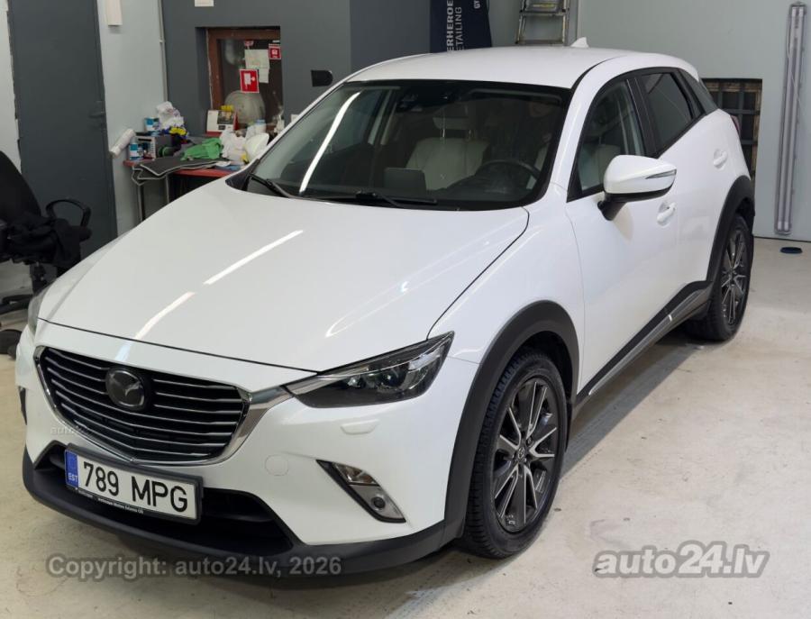 White Mazda CX-3 2015 in Tallinn, with an engine capacity of 2.00 L and mileage of 85 thousand km for 13000 €, photo 1 on AUTOMOTO.COM.LV