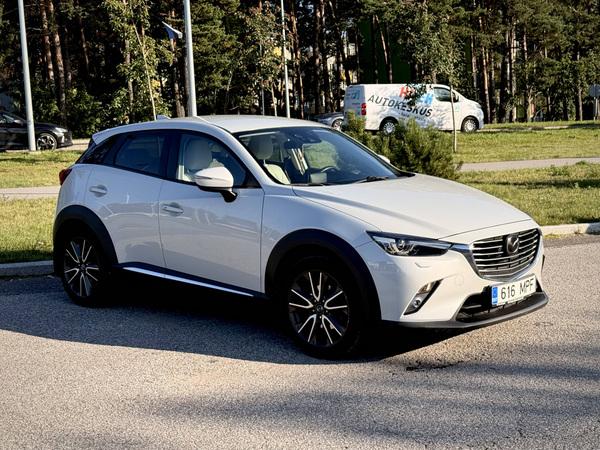 White Mazda CX-3 2015 in Tallinn, with an engine capacity of 2.00 L and mileage of 86 thousand km for 14000 €, photo 4 on AUTOMOTO.COM.LV
