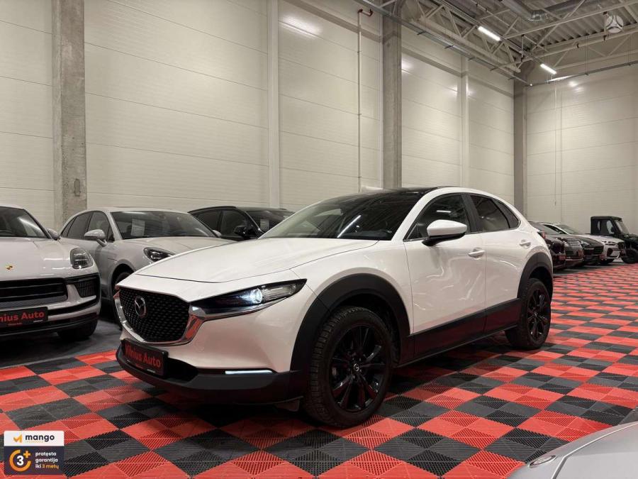 White Mazda CX-30 2020 in Vilnius, with an engine capacity of 2.49 L and mileage of 35 thousand km for 17800 €, photo 1 on AUTOMOTO.COM.LV
