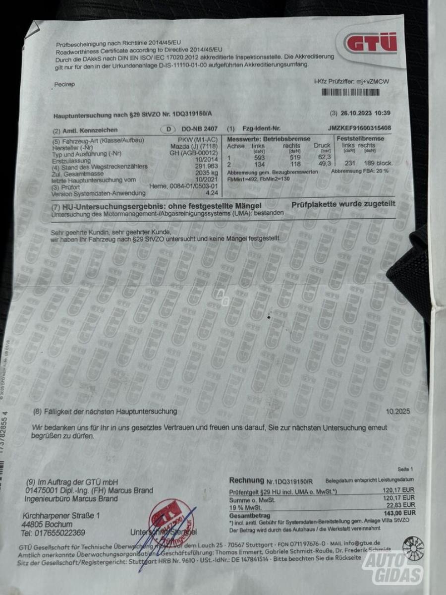 Black Mazda CX-5 2014 in Vilnius, with an engine capacity of 2.20 L and mileage of 310 thousand km for 6666 €, photo 25 on AUTOMOTO.COM.LV