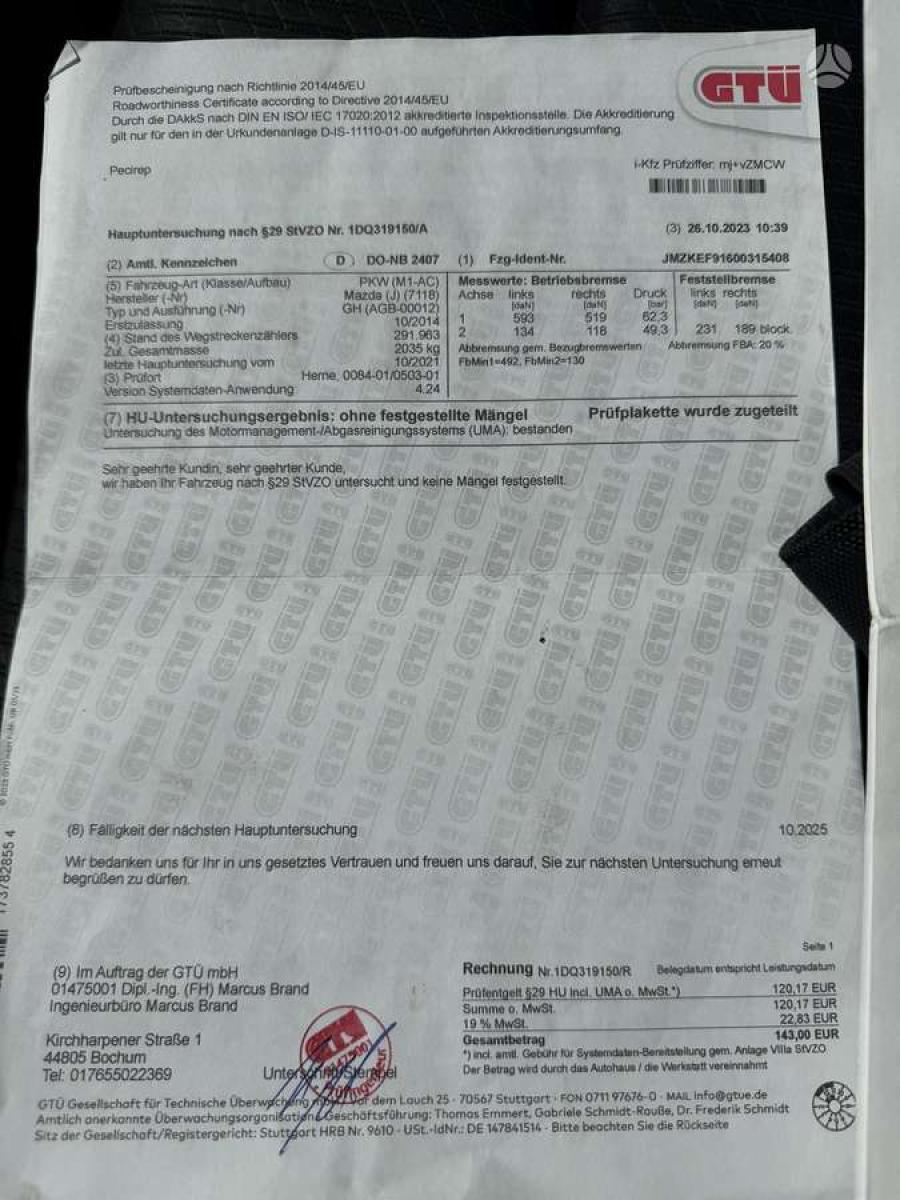 Melns Mazda CX-5 2014 Viļņa, ar dzinēja tilpumu 2.19 L un nobraukumu 300 tūkst. km par 6500 €, foto 25 vietnē AUTOMOTO.COM.LV