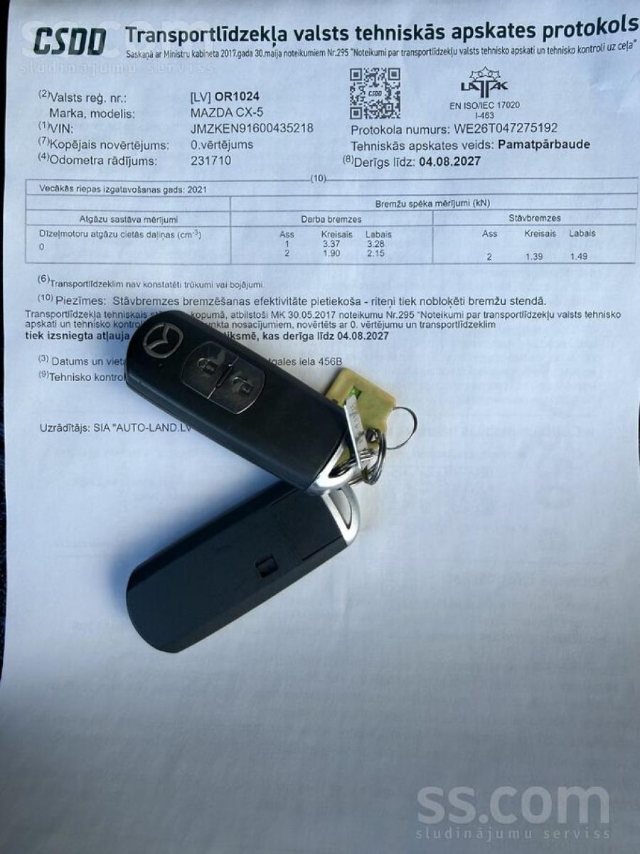 Черный Мазда СХ-5 2015 в Рига, объемом двигателя 2.20 л и пробегом 0 тыс. км за 7550 €, фото 12 на AUTOMOTO.COM.LV