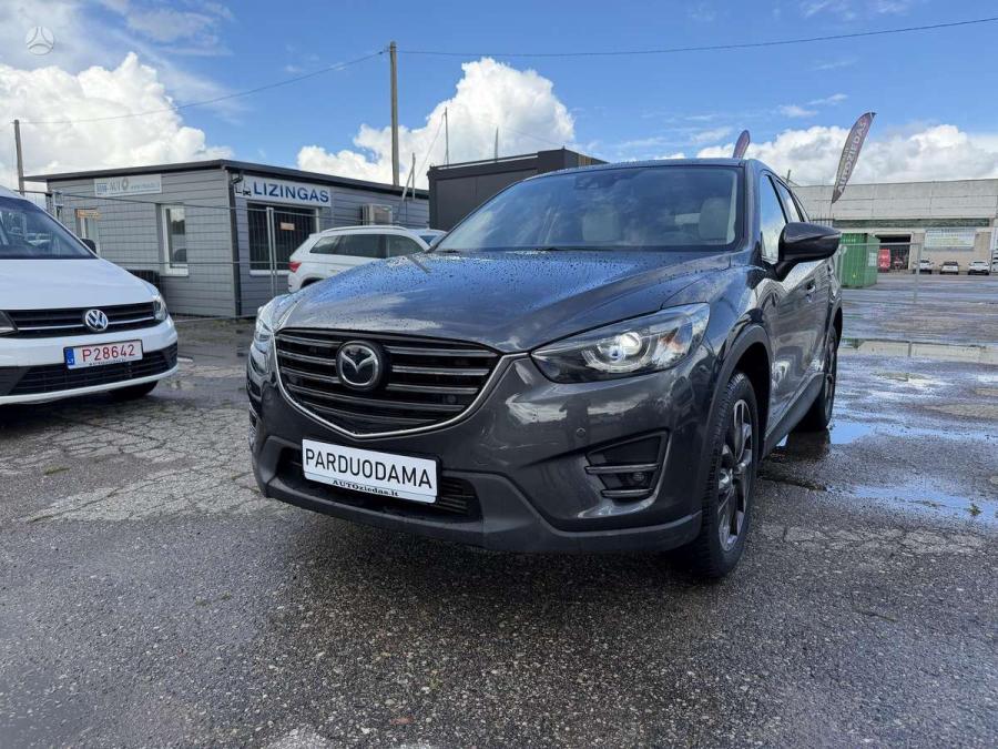 Pelēks Mazda CX-5 2016 Panevēža, ar dzinēja tilpumu 2.19 L un nobraukumu 172 tūkst. km par 10500 €, foto 1 vietnē AUTOMOTO.COM.LV