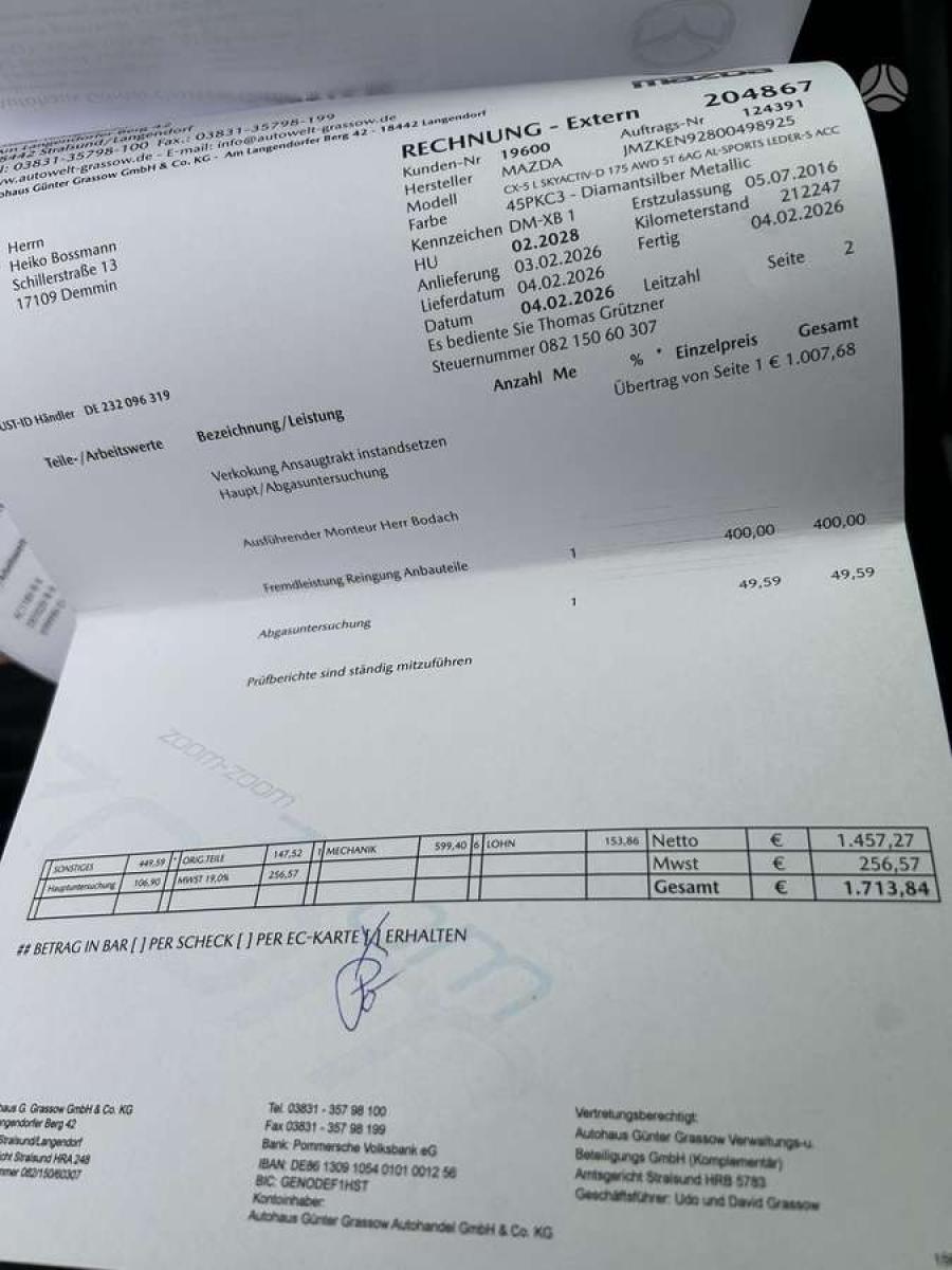 Серый Мазда СХ-5 2016 в Алитус, объемом двигателя 2.19 л и пробегом 225 тыс. км за 8900 €, фото 29 на AUTOMOTO.COM.LV