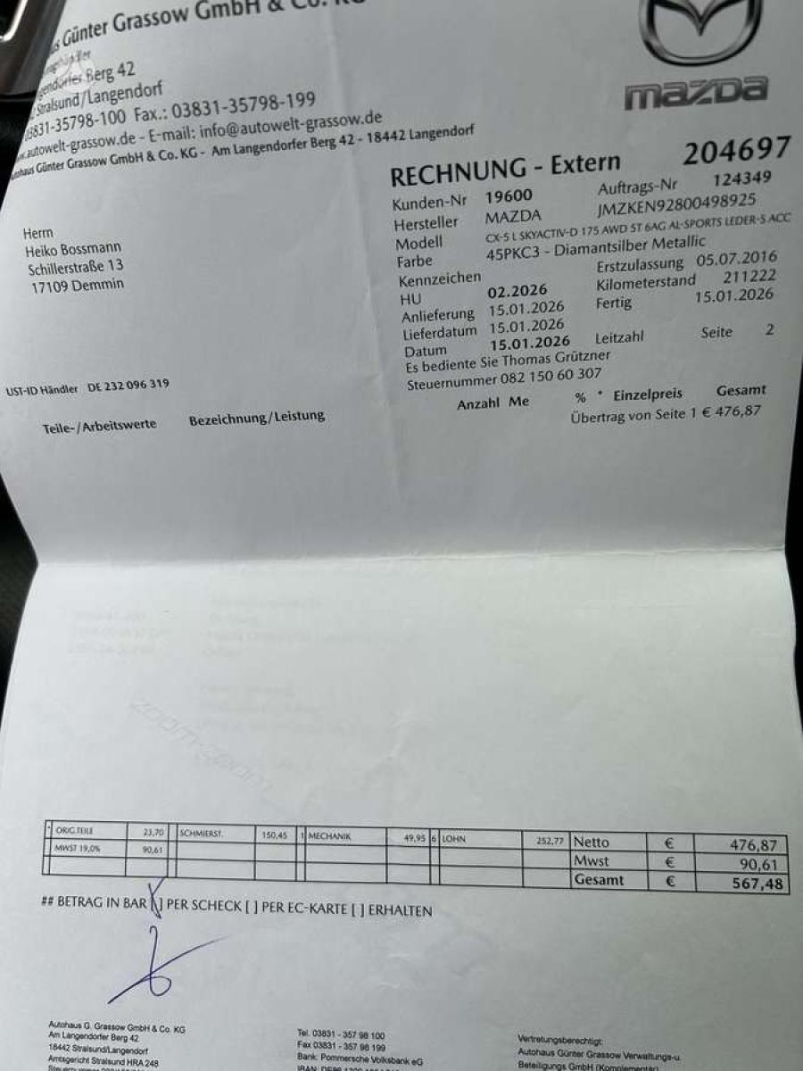 Серый Мазда СХ-5 2016 в Алитус, объемом двигателя 2.19 л и пробегом 225 тыс. км за 8900 €, фото 31 на AUTOMOTO.COM.LV