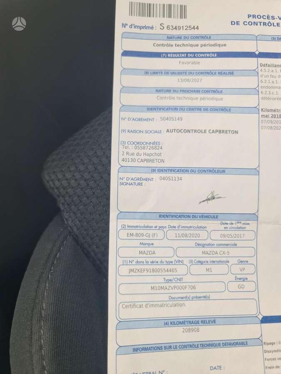 Серый Мазда СХ-5 2017 в Таураге, объемом двигателя 2.20 л и пробегом 224 тыс. км за 7900 €, фото 13 на AUTOMOTO.COM.LV