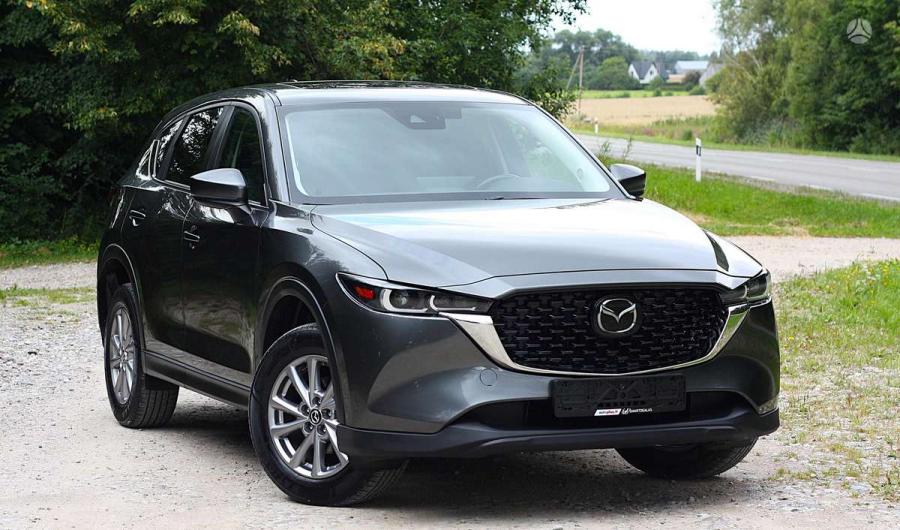 Pelēks Mazda CX-5 2023 Kretinga, ar dzinēja tilpumu 2.49 L un nobraukumu 93 tūkst. km par 22699 €, foto 1 vietnē AUTOMOTO.COM.LV