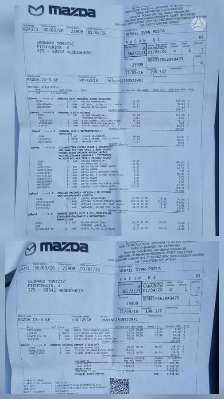 Красный Мазда СХ-5 2016 в Пренай, объемом двигателя 2.19 л и пробегом 204 тыс. км за 9500 €, фото 33 на AUTOMOTO.COM.LV