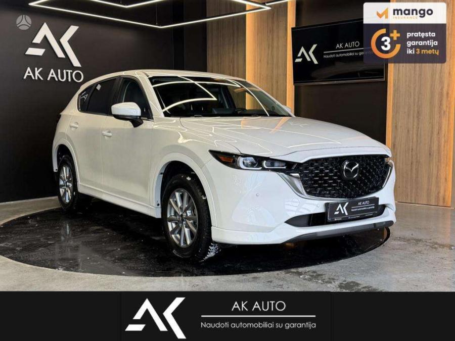 White Mazda CX-5 2024 in Kaunas, with an engine capacity of 2.49 L and mileage of 47 thousand km for 24990 €, photo 1 on AUTOMOTO.COM.LV