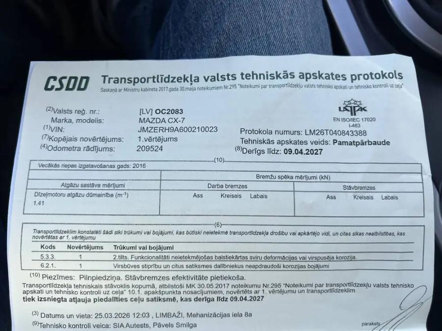 Мазда СХ-7 2010 в Рига, объемом двигателя 2.20 л и пробегом 210 тыс. км за 4500 €, фото 24 на AUTOMOTO.COM.LV