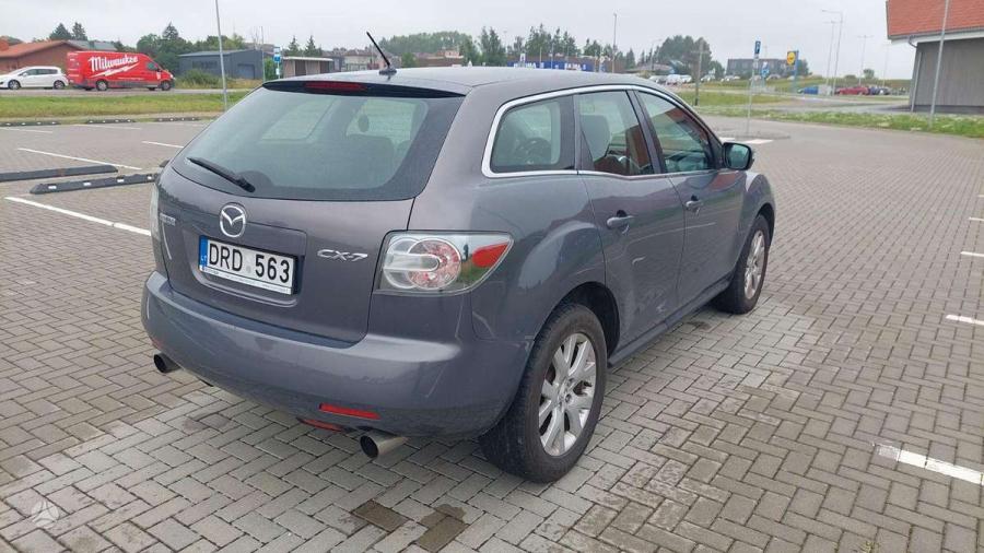 Pelēks Mazda CX-7 2008 Klaipėda, ar dzinēja tilpumu 2.26 L un nobraukumu 87 tūkst. km par 3999 €, foto 4 vietnē AUTOMOTO.COM.LV