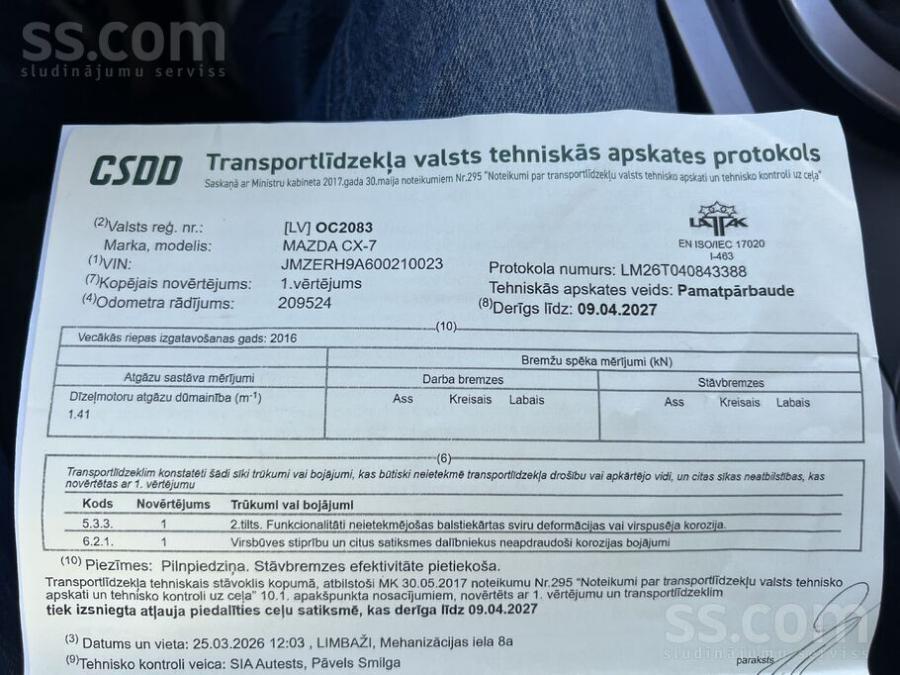 Красный Мазда СХ-7 2010 в Лимбажи, объемом двигателя 2.20 л и пробегом 210 тыс. км за 4500 €, фото 24 на AUTOMOTO.COM.LV