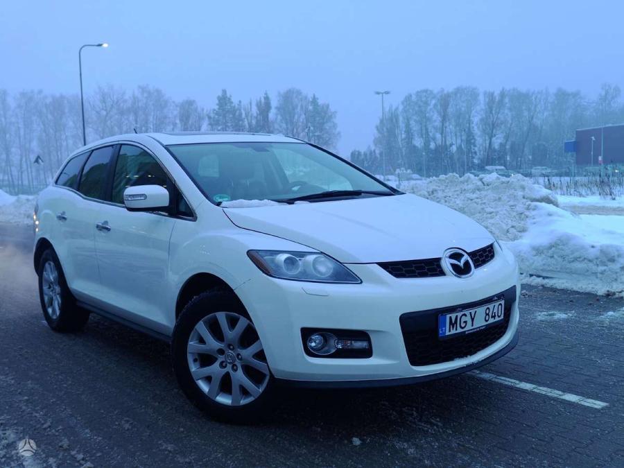White Mazda CX-7 2008 in Vilnius, with an engine capacity of 2.26 L and mileage of 245 thousand km for 1900 €, photo 2 on AUTOMOTO.COM.LV