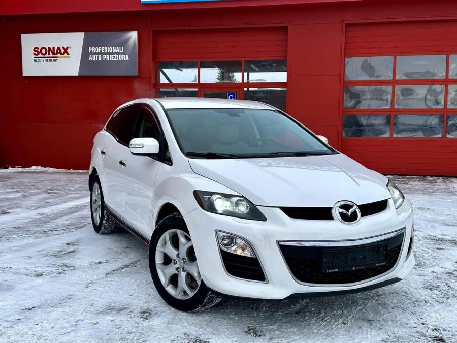 White Mazda CX-7 2010 in Marijampole, with an engine capacity of 2.18 L and mileage of 217 thousand km for 5450 €, photo 3 on AUTOMOTO.COM.LV