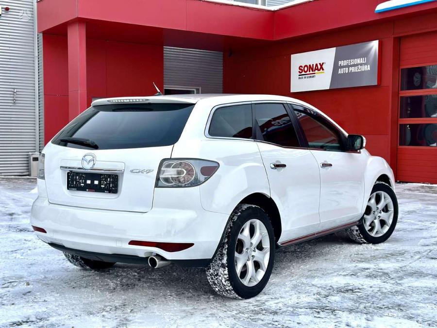 White Mazda CX-7 2010 in Marijampole, with an engine capacity of 2.18 L and mileage of 217 thousand km for 5450 €, photo 5 on AUTOMOTO.COM.LV