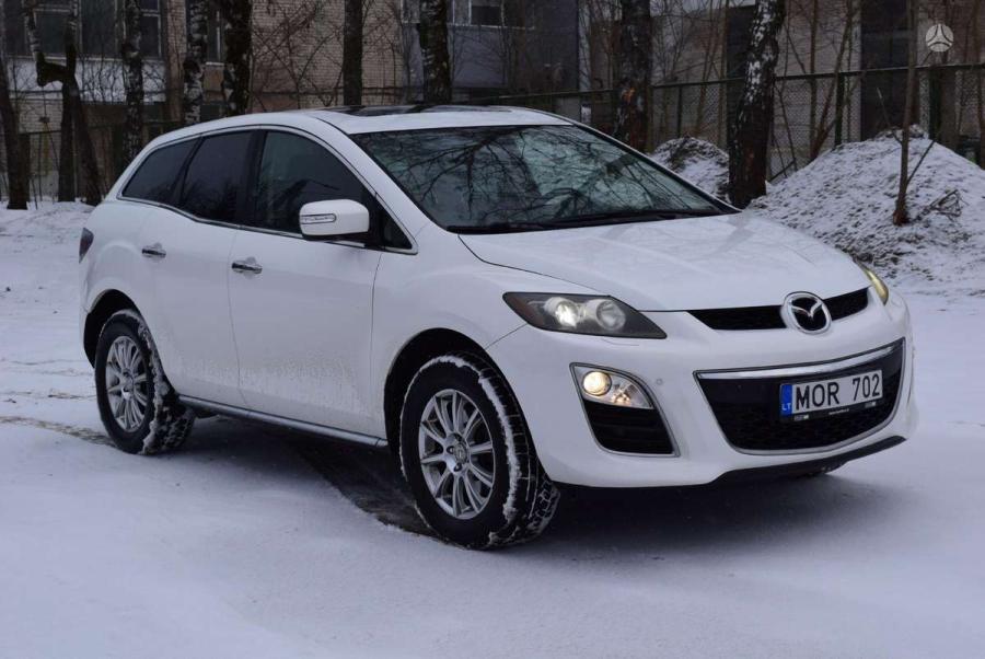White Mazda CX-7 2010 in Vilnius, with an engine capacity of 2.18 L and mileage of 250 thousand km for 5650 €, photo 3 on AUTOMOTO.COM.LV