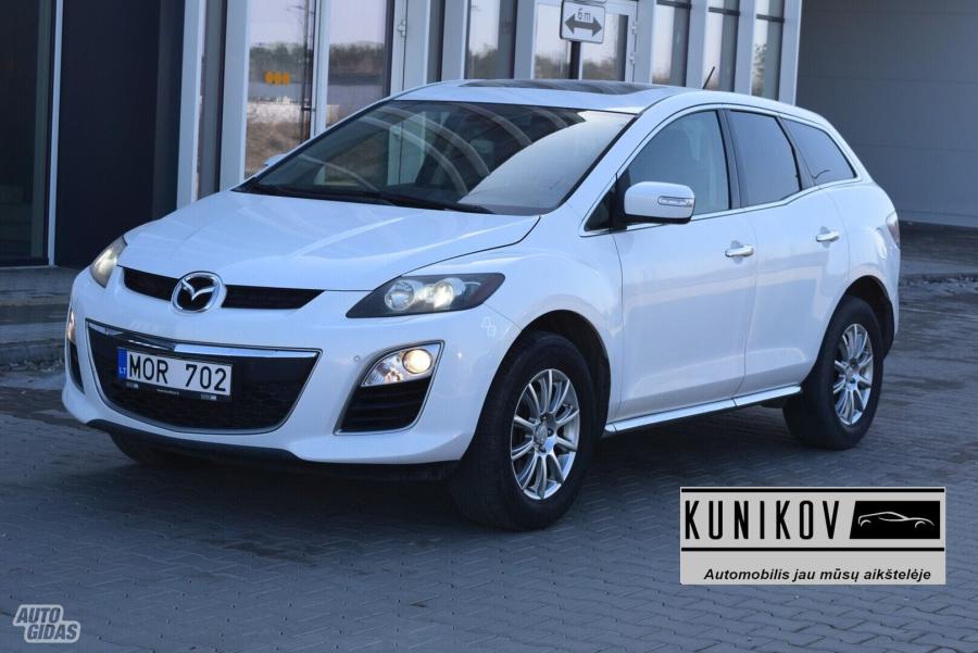 White Mazda CX-7 2010 in Vilnius, with an engine capacity of 2.20 L and mileage of 237 thousand km for 5650 €, photo 1 on AUTOMOTO.COM.LV