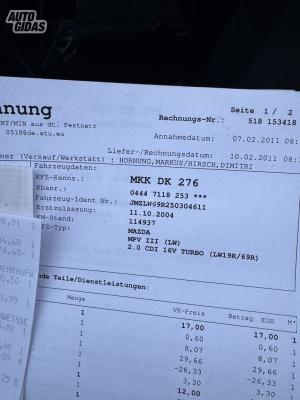 Мазда МПВ 2004 в Вилкавишкис, объемом двигателя 2.00 л и пробегом 250 тыс. км за 650 €, фото 10 на AUTOMOTO.COM.LV
