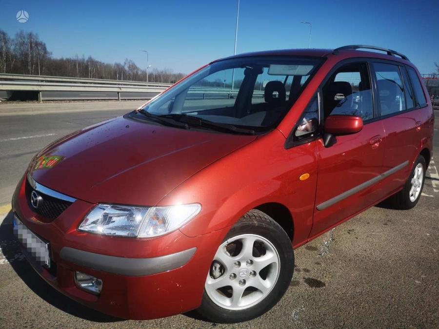 Sarkans Mazda Premacy 2001 Viļņa, ar dzinēja tilpumu 1.80 L un nobraukumu 14 tūkst. km par 1950 €, foto 3 vietnē AUTOMOTO.COM.LV