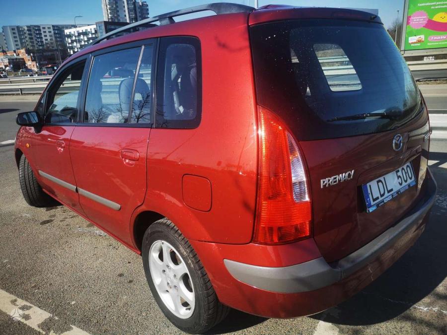 Red Mazda Premacy 2001 in Vilnius, with an engine capacity of 1.80 L and mileage of 137 thousand km for 1880 €, photo 3 on AUTOMOTO.COM.LV