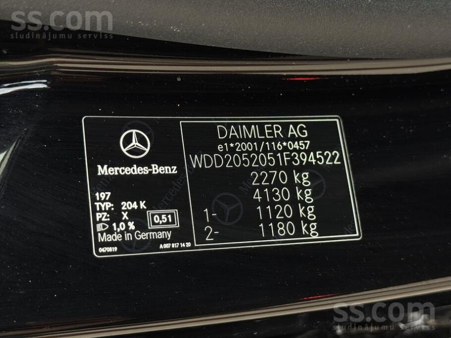 Черный Мерседес 220 2016 в Юрмала, объемом двигателя 2.20 л и пробегом 129 тыс. км за 13590 €, фото 34 на AUTOMOTO.COM.LV
