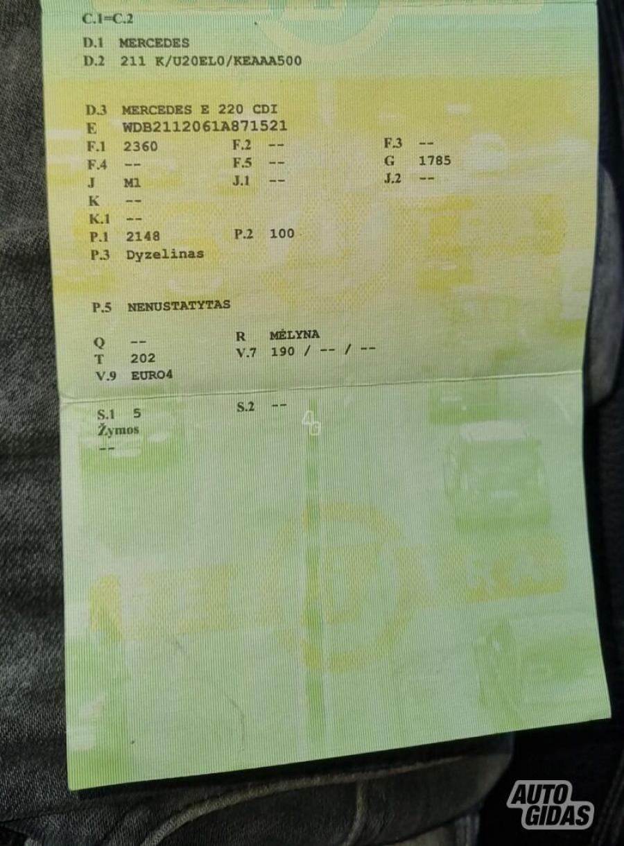 Мерседес 220 2005 в Укмерге, объемом двигателя 2.10 л и пробегом 387 тыс. км за 1300 €, фото 10 на AUTOMOTO.COM.LV
