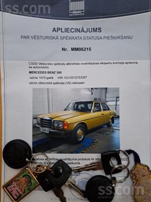 Желтый Мерседес 300 1979 в Рига, объемом двигателя 3.00 л и пробегом 54 тыс. км за 15000 €, фото 19 на AUTOMOTO.COM.LV