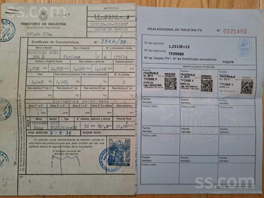 Желтый Мерседес 300 1979 в Рига, объемом двигателя 3.00 л и пробегом 54 тыс. км за 15000 €, фото 21 на AUTOMOTO.COM.LV