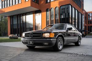 Melns Mercedes-Benz 500 1987 Tallina, ar dzinēja tilpumu 4.90 L un nobraukumu 174 tūkst. km par 29000 €, foto  vietnē AUTOMOTO.COM.LV